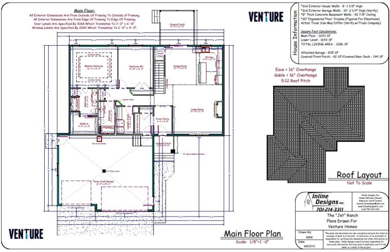 Main Floor Layout – Venture Homes | Home Builder, Dickinson & Western ...