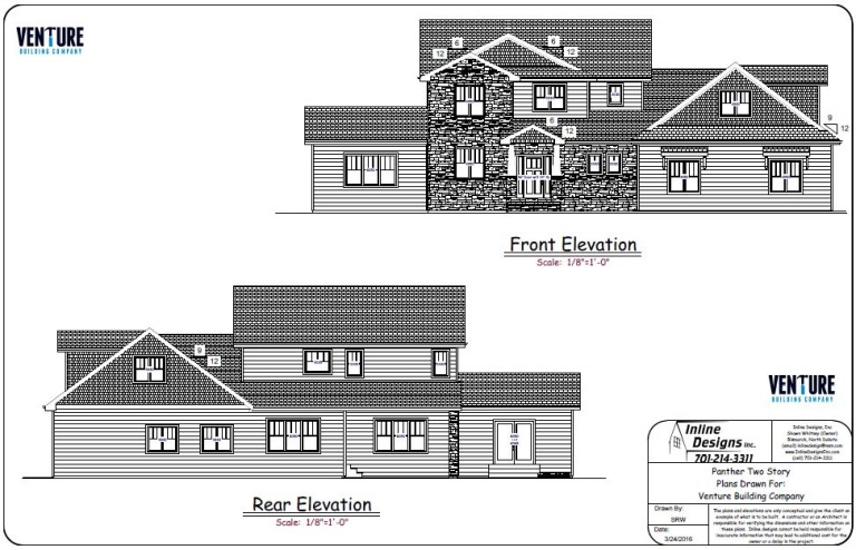 Front & Rear Elevations – Venture Homes | Home Builder, Dickinson ...